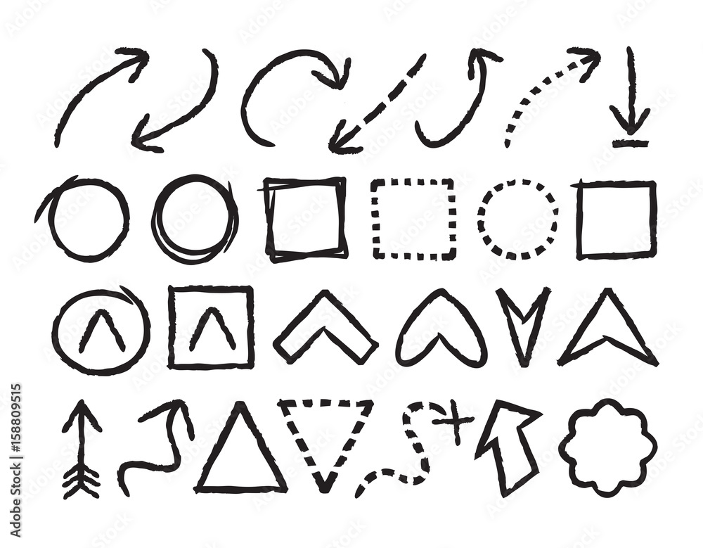Croquis de flèches et gribouillages Stock Vector | Adobe Stock