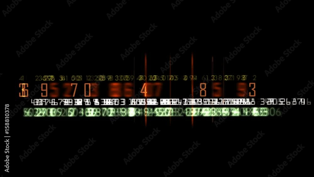 4k numbers & words scrolling across the screen,finance digital tech ...