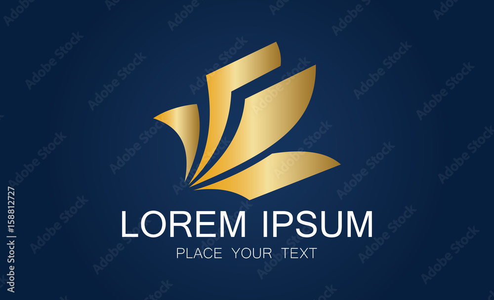 gold book education logo Stock Vector | Adobe Stock
