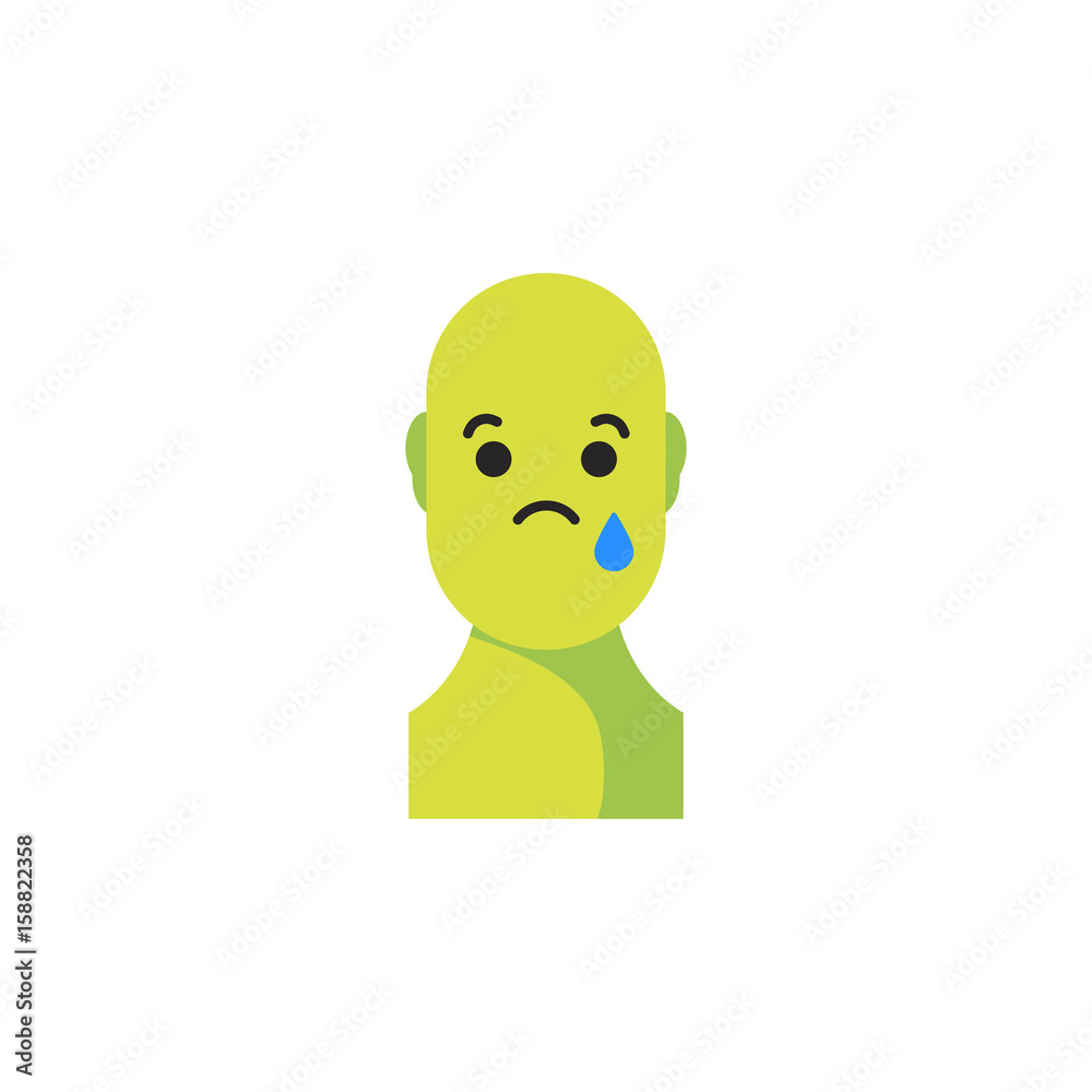Sad green smiley. Like social icon. Button for expressing social emoji ...