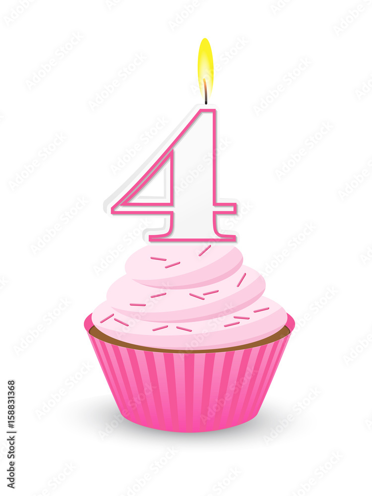 Pink Birthday Cupcakes Clipart