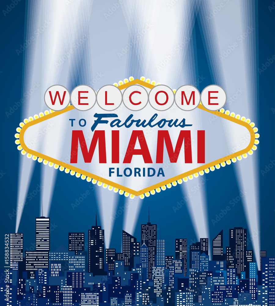 welcome miami Stock Vector | Adobe Stock
