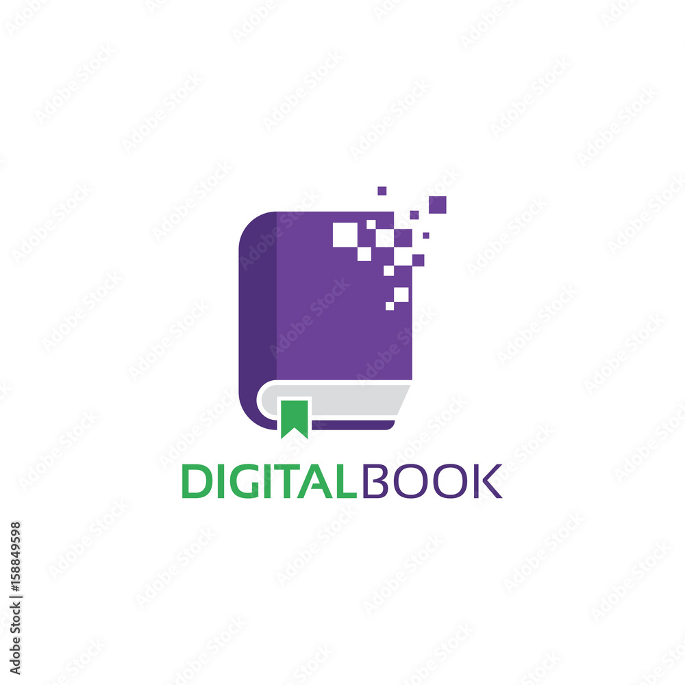 Digital Book Logo Template Design Stock Vector | Adobe Stock