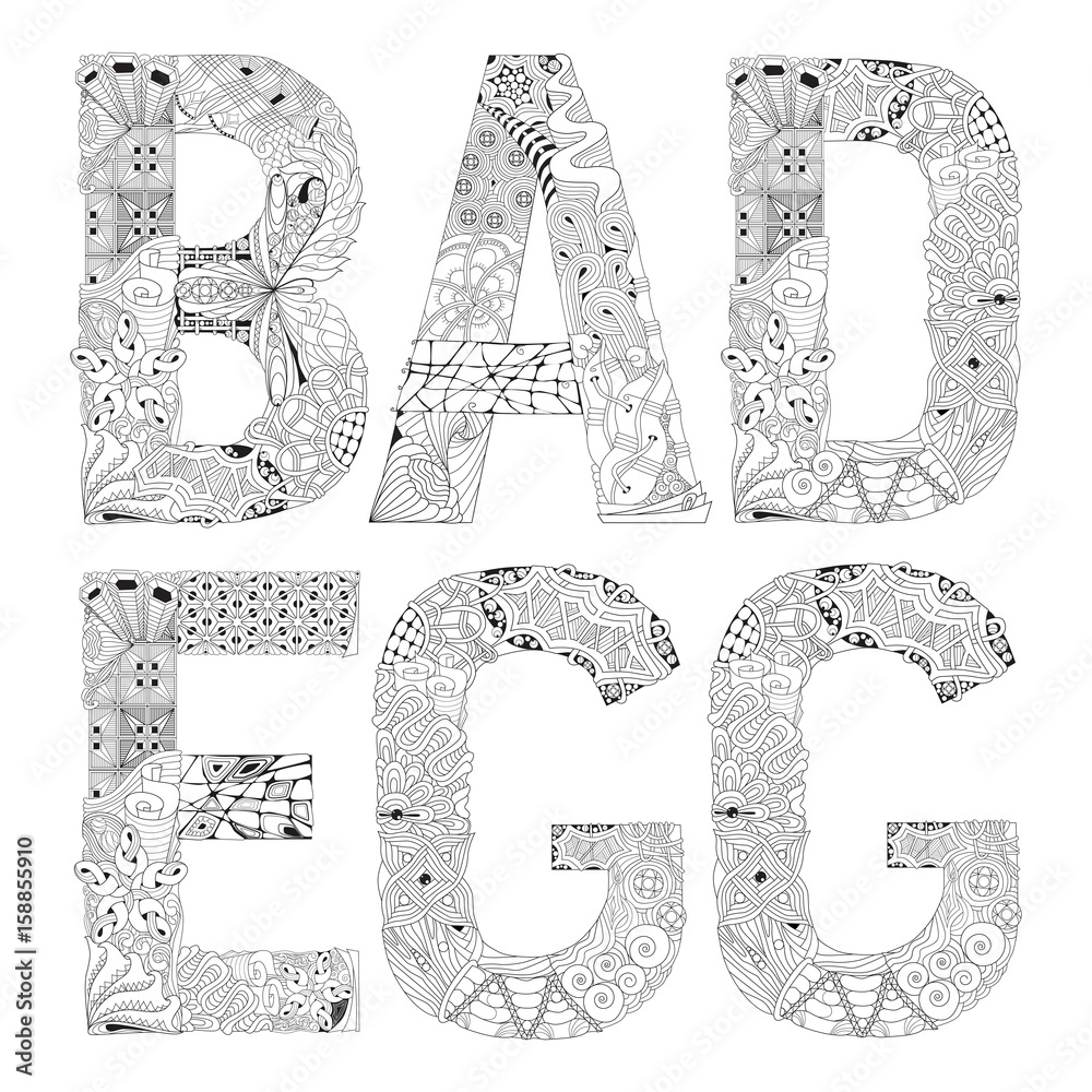Words Bad Egg For Coloring Vector Decorative Zentangle Object Stock words-bad-egg-for-coloring-vector-decorative-zentangle-object-stock