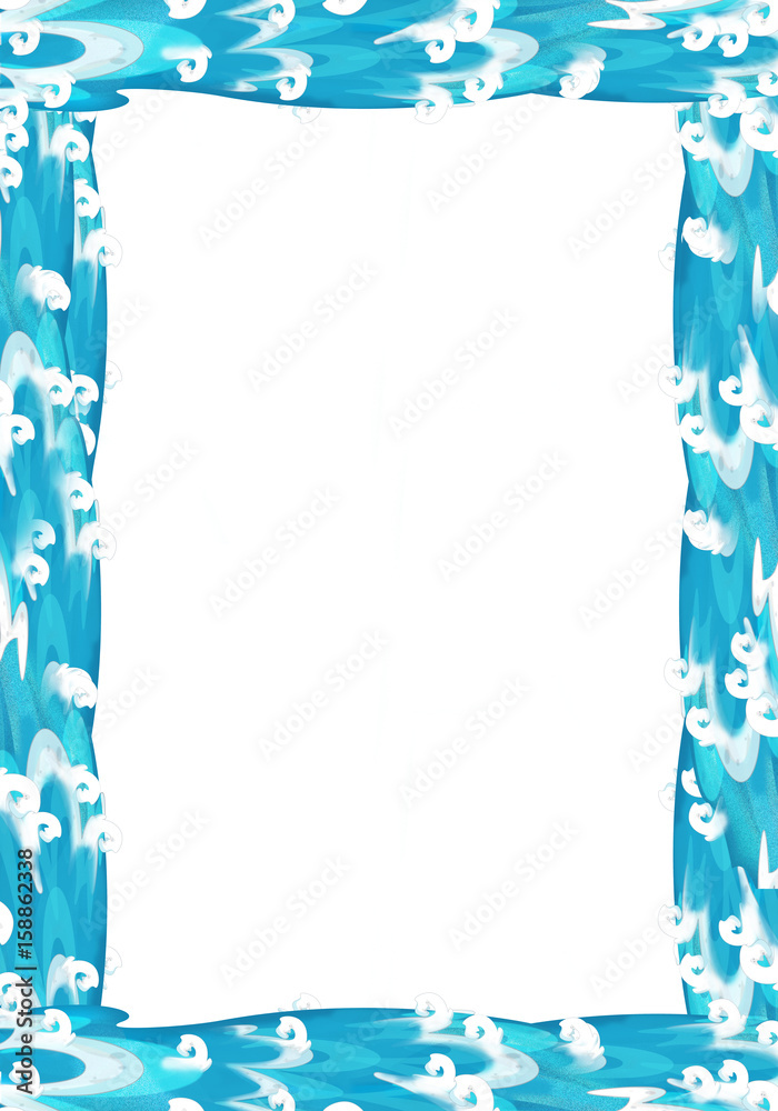 Water / wave frame - illustration for children Stock Illustration ...