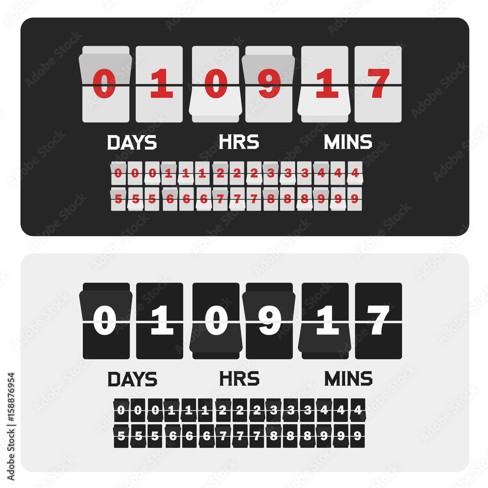 Event presentation sale timer. Number counter template banner, all ...