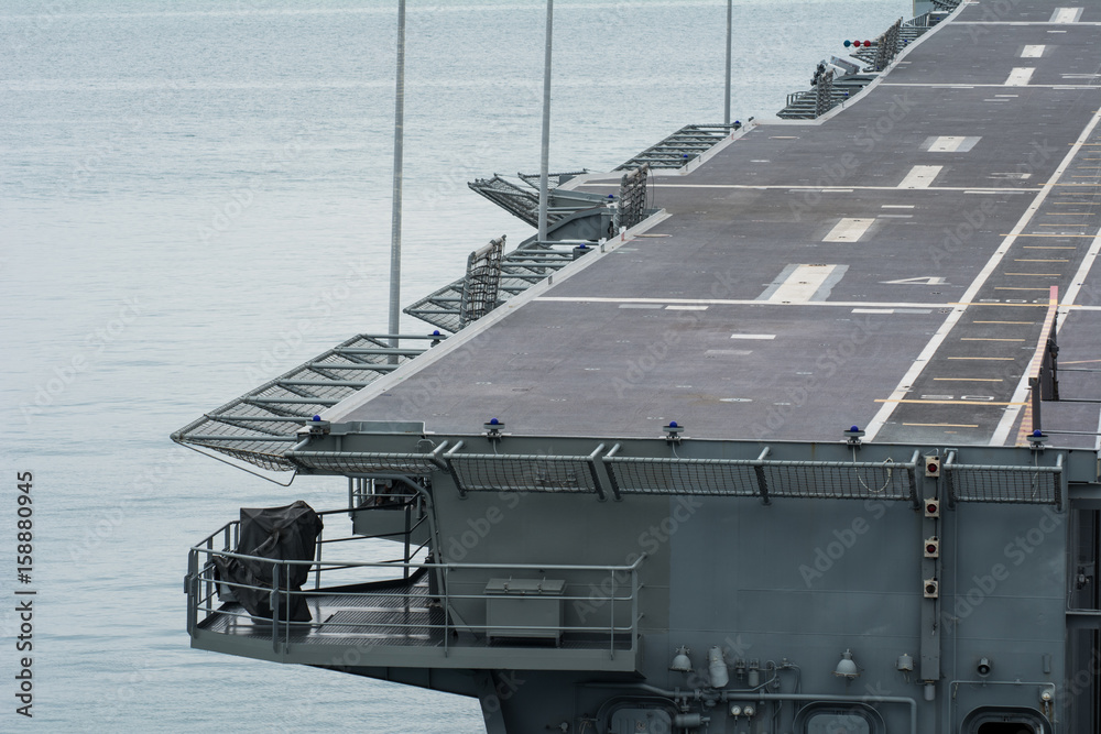 Runway at takeoff on battleship and Runway Aircraft Carrier Stock Photo ...