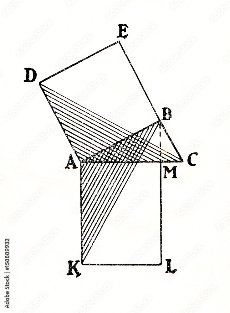 Euclid's proof of Pythagorean theorem Stock Illustration | Adobe Stock