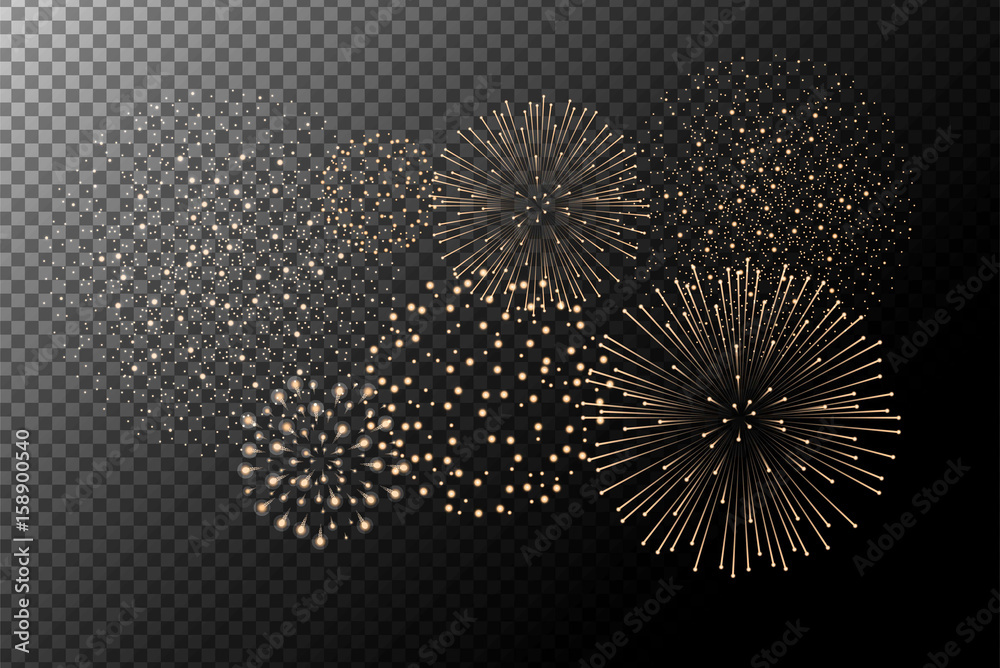 Fireworks isolated on transparent background. Independence day concept ...