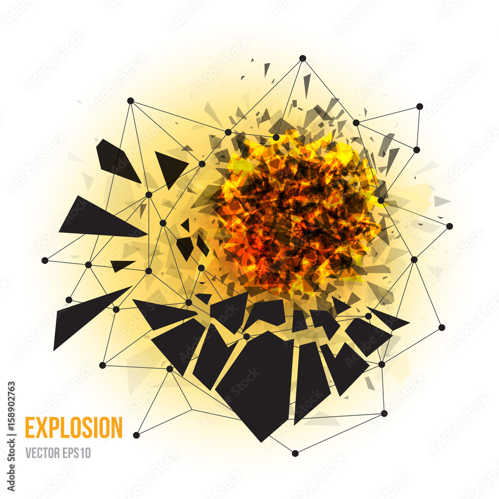Vecteur Stock Vector illustration of abstract explosion with sharp ...