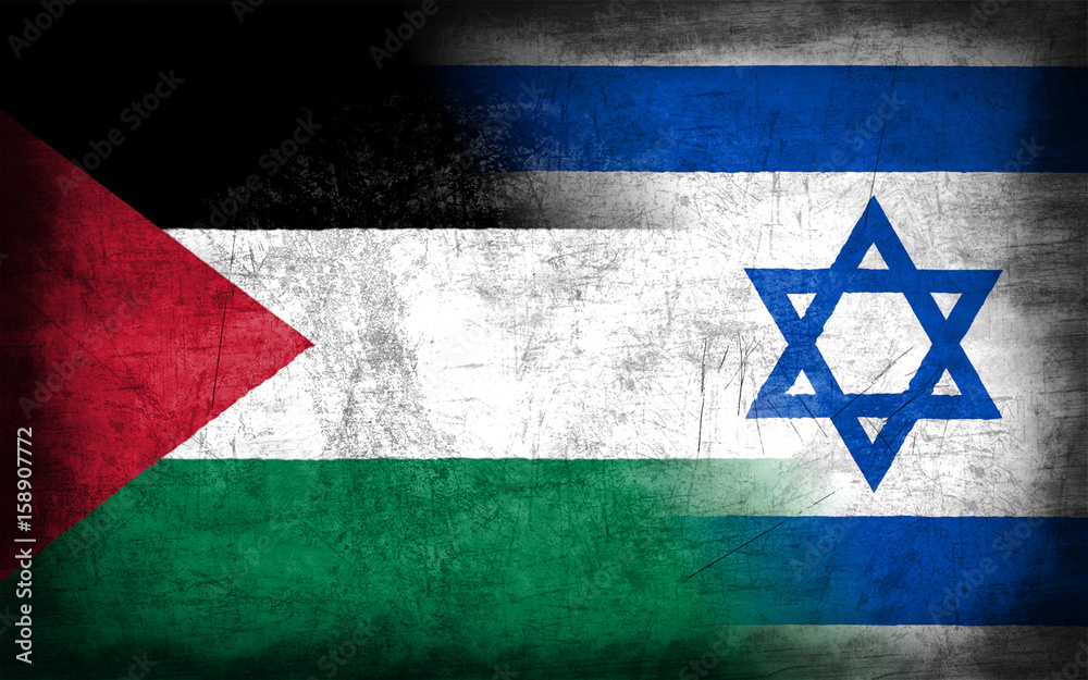 Palestine and Israel flag with grunge metal texture Stock Photo | Adobe ...