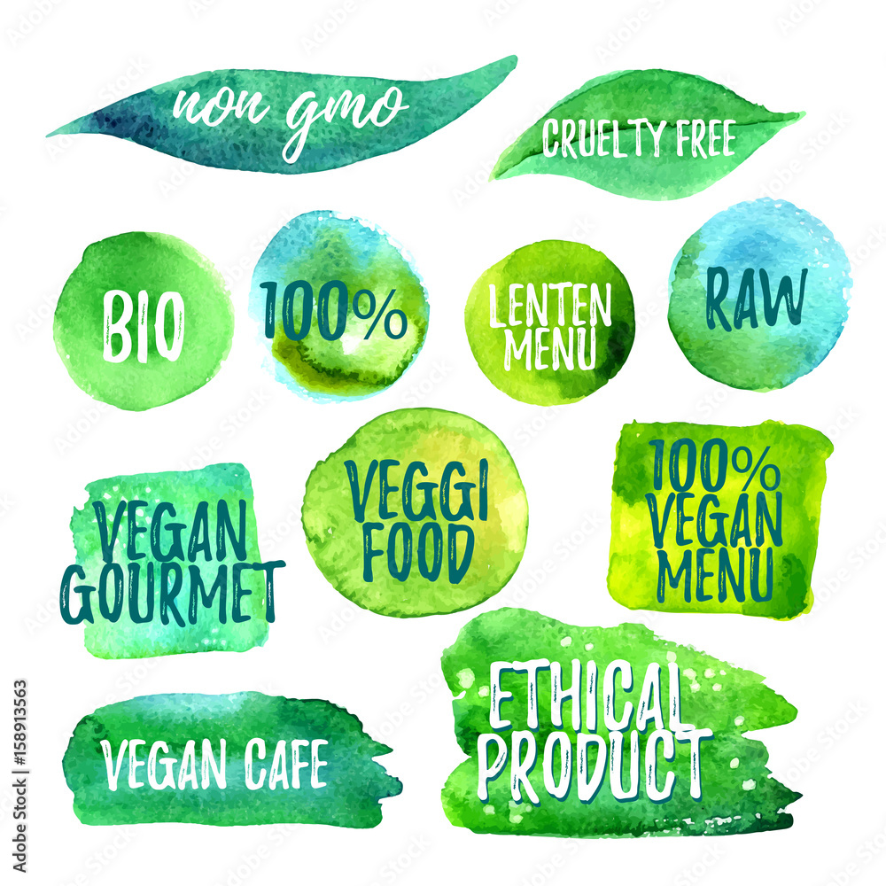 Veggi food green label of lenten menu, natural, cluelty free, gluten ...
