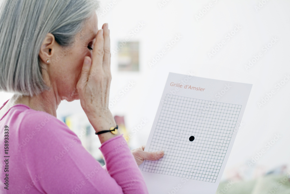 Amsler grid, used to screen an ARMD (Age-related macular degeneration ...