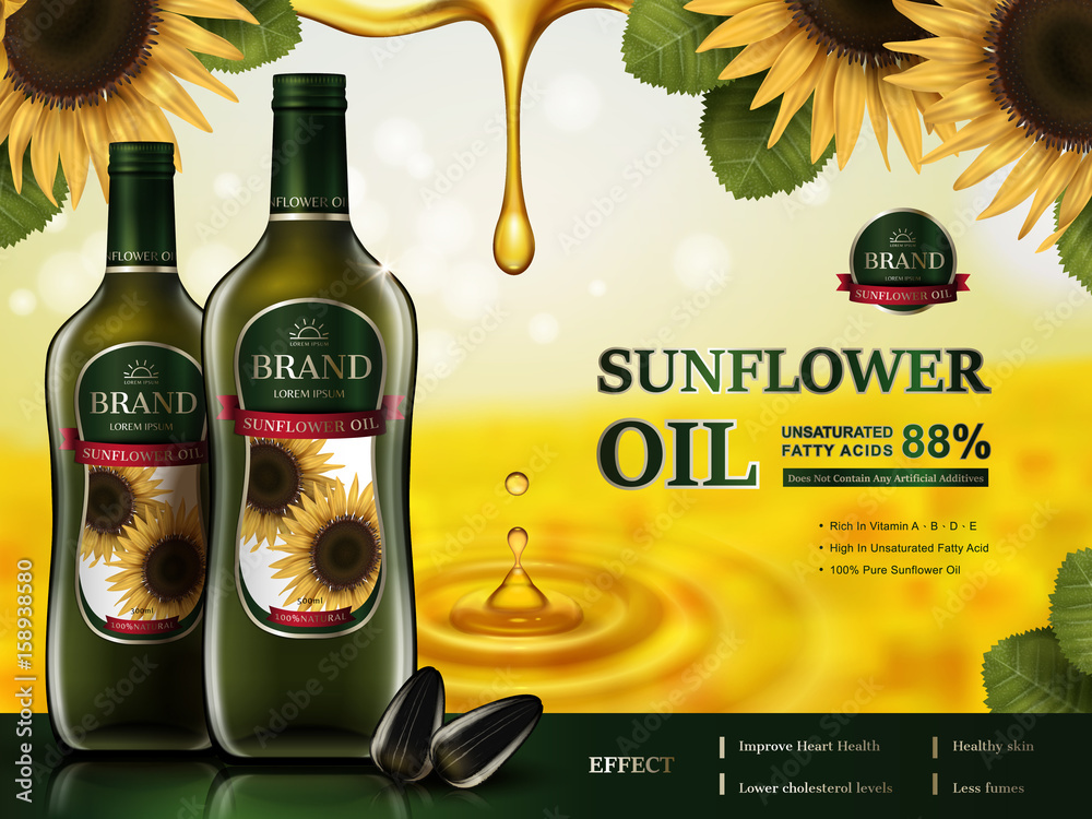 sunflower oil package design Stock Vector | Adobe Stock