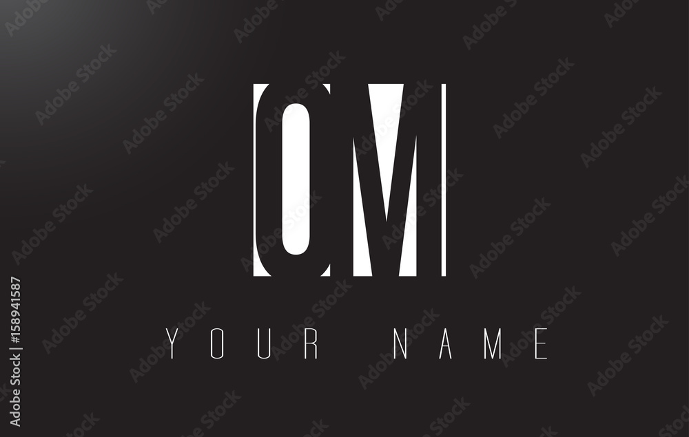 OM Letter Logo With Black and White Negative Space Design. Stock Vector ...