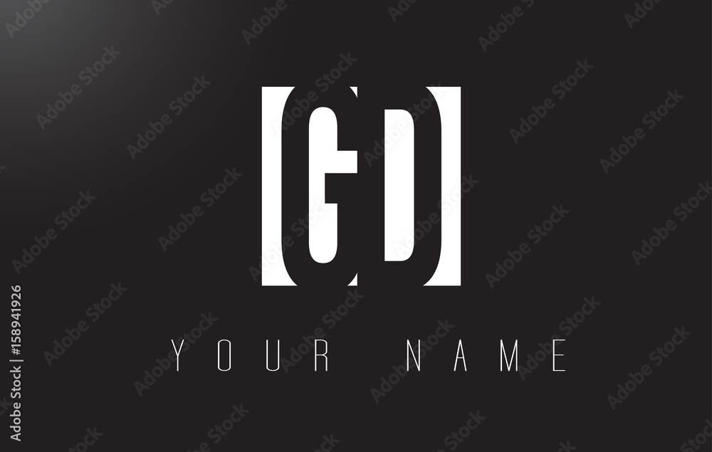 GD Letter Logo With Black and White Negative Space Design. Stock Vector ...