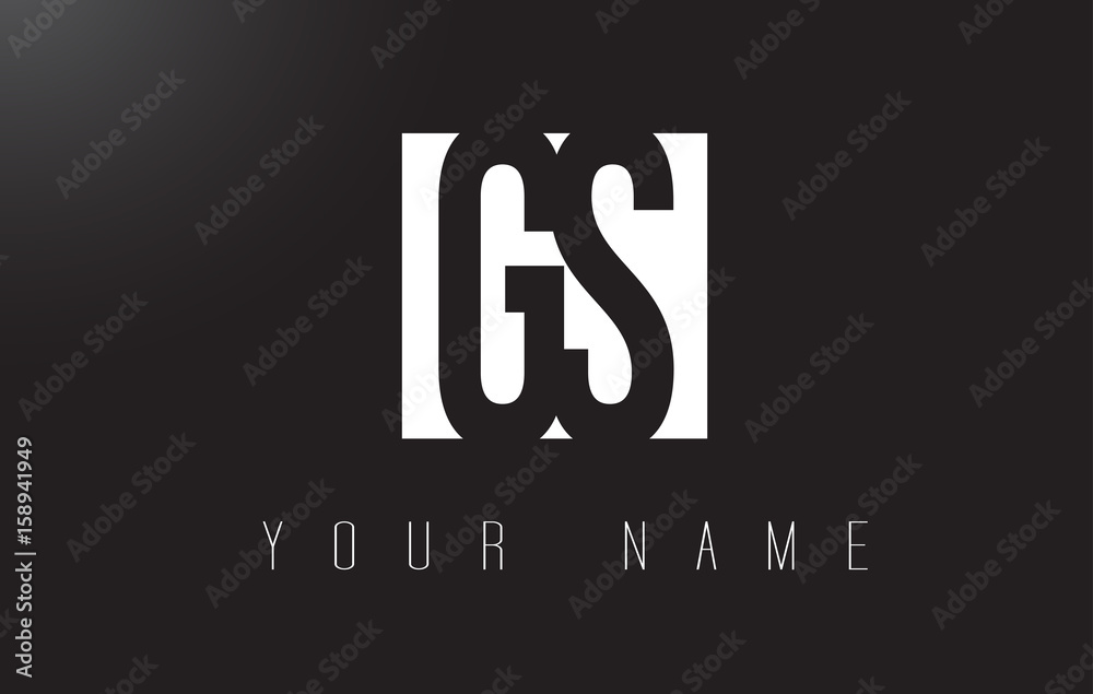 GS Letter Logo With Black and White Negative Space Design. Stock Vector ...