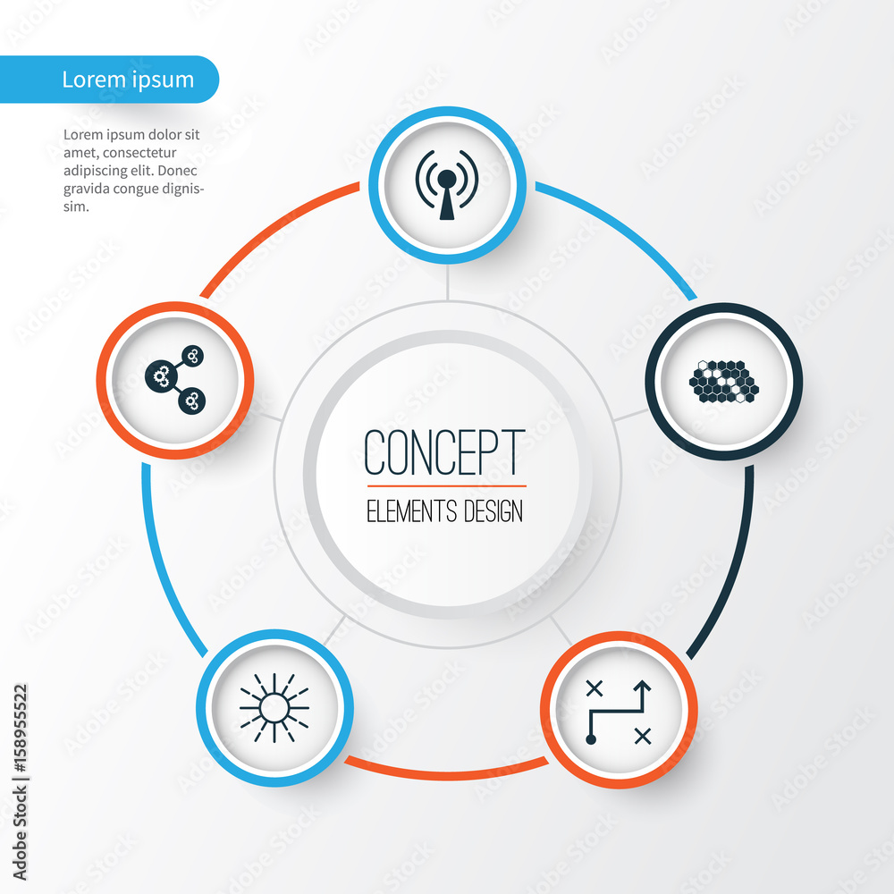 Machine Icons Set. Collection Of Algorithm Illustration, Solution, Hive Pattern And Other ...