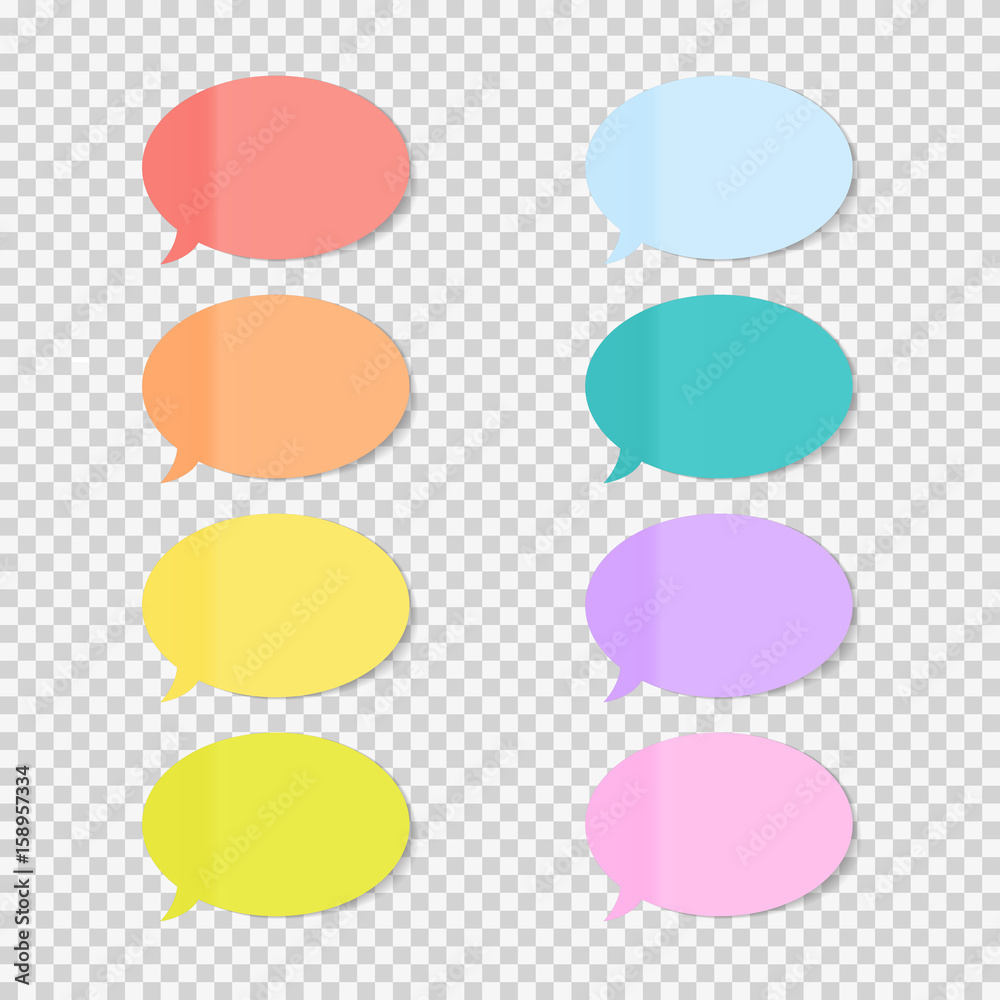 Sticky Office Paper Sheets Notes, Speech Bubble Sign Pack Collection ...