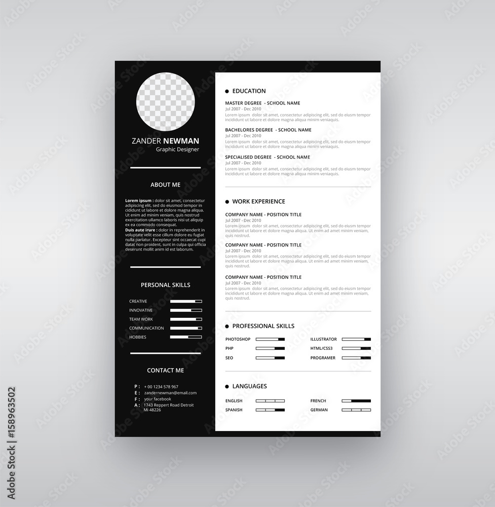 Póster Modern Resume Template | Professional CV Design for Job Seekers ...