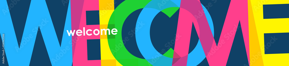 "WELCOME" Overlapping Letters Vector Banner Stock Vector | Adobe Stock