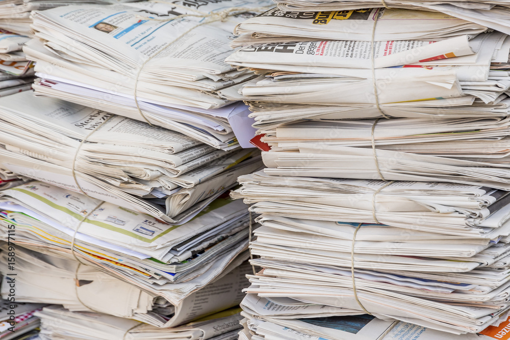 stack paper. old newspapers Stock Photo | Adobe Stock