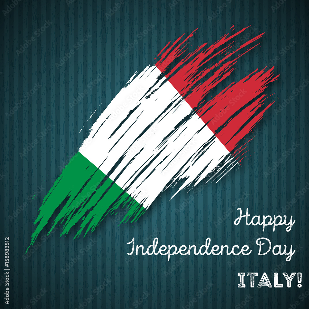 Italy Independence Day Patriotic Design. Expressive Brush Stroke in ...