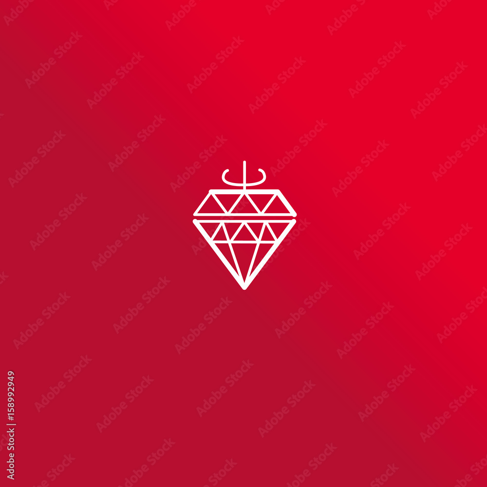 geometry diamond design element in strawberry shape for concept logo ...