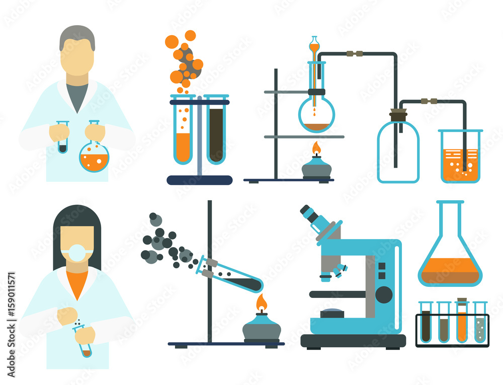 Lab symbols test medical laboratory scientific biology design science ...
