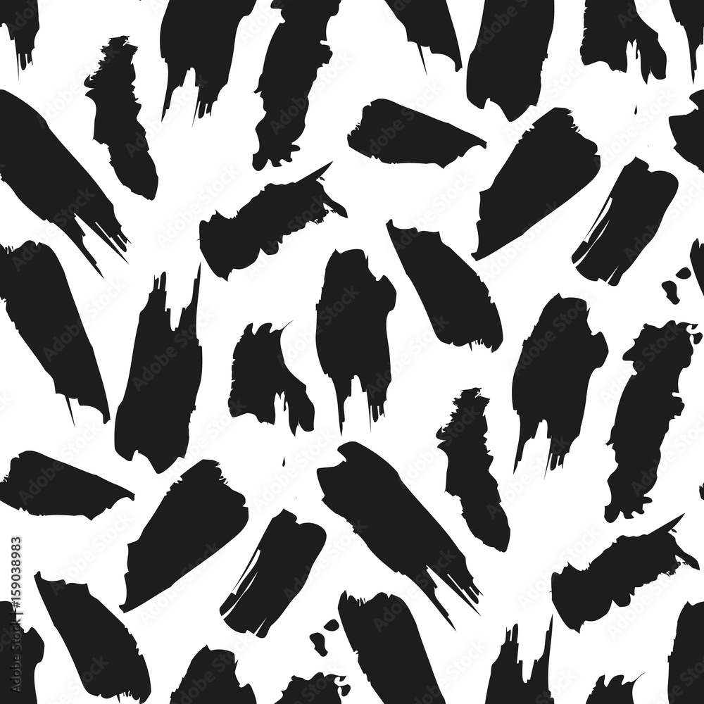 Seamless paint brush stroke pattern. Hand draw stroke texture vector ...