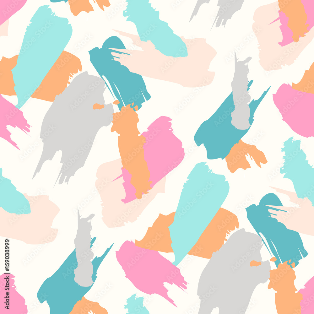 Seamless paint brush stroke pattern. Hand draw stroke texture vector ...