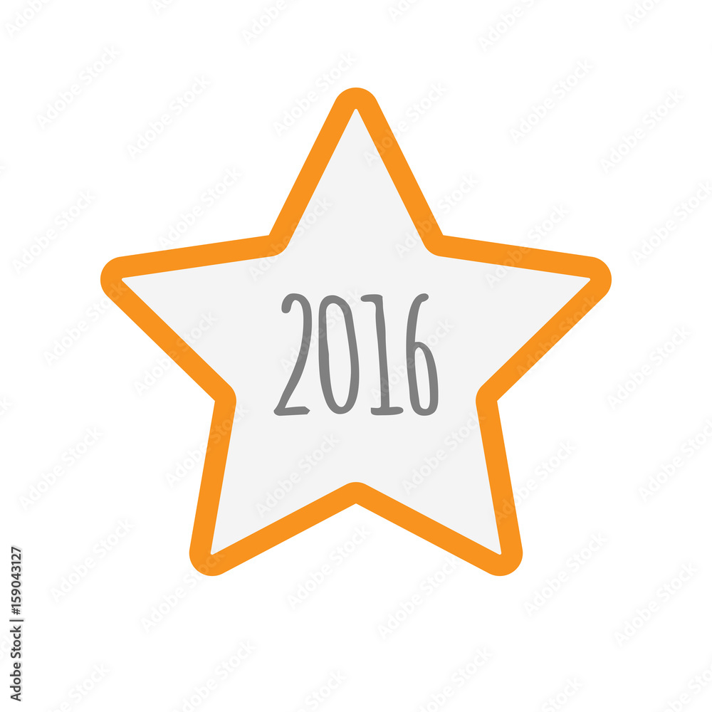 Isolated star with a 2016 sign Stock Vector | Adobe Stock