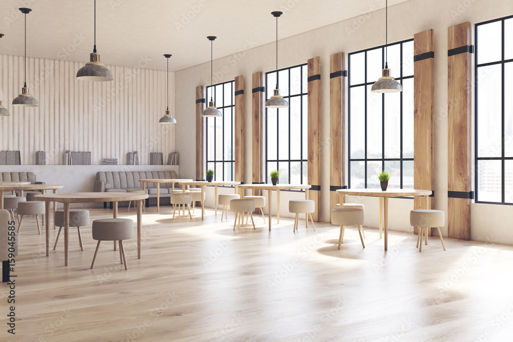 Shutters cafe interior side view Stock Photo | Adobe Stock