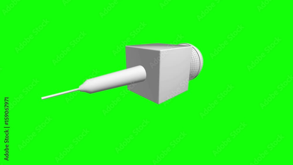 Blank microphone rotate. 3d render 4k footage on green screen chroma ...