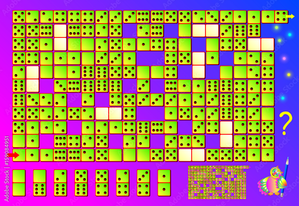 Logic puzzle game with labyrinth. Need to find the correct place for ...