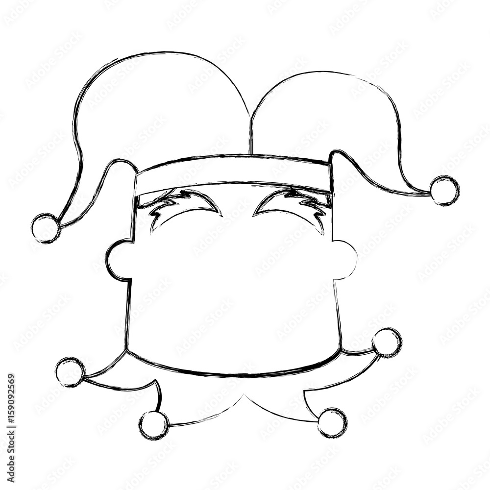 sketch draw jester face cartoon vector graphic design Stock Vector ...