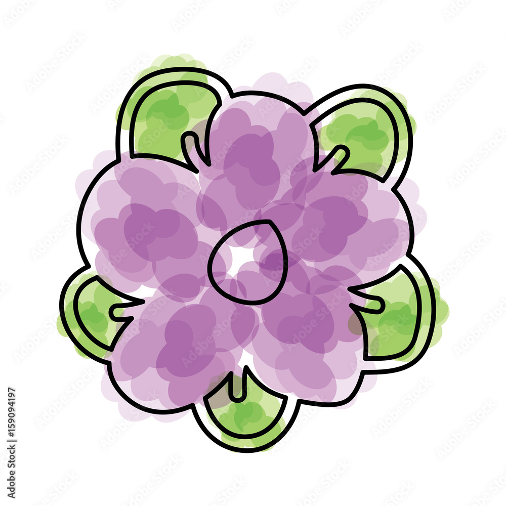watercolor purple flower cartoon vector graphic design Stock 벡터 | Adobe ...