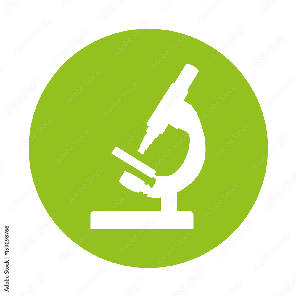 round icon green microscope cartoon vector graphic design Stock Vector ...