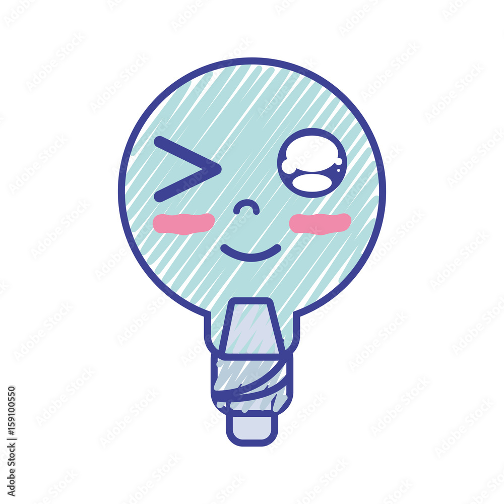 kawaii cute funny bulb energy Stock Vector | Adobe Stock