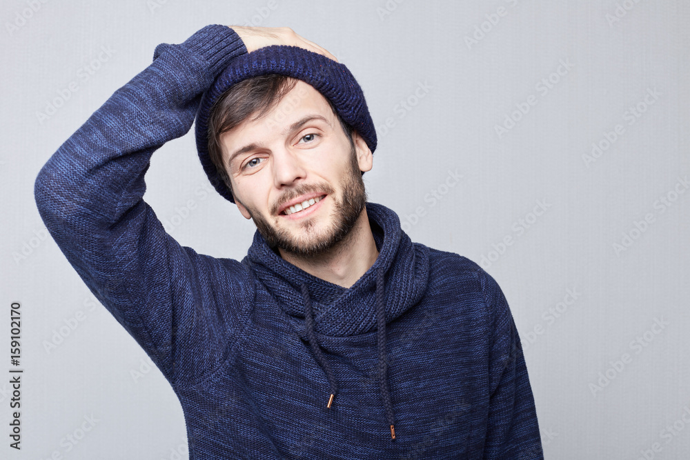 Human face expressions and emotions. Portrait of excited young ...