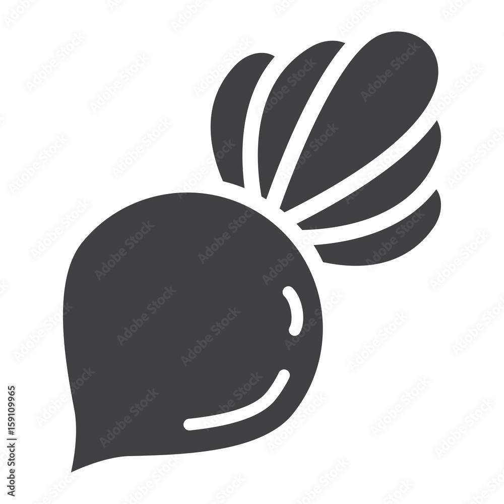 Beet solid icon, vegetable and diet, vector graphics, a glyph pattern on a white background, eps ...