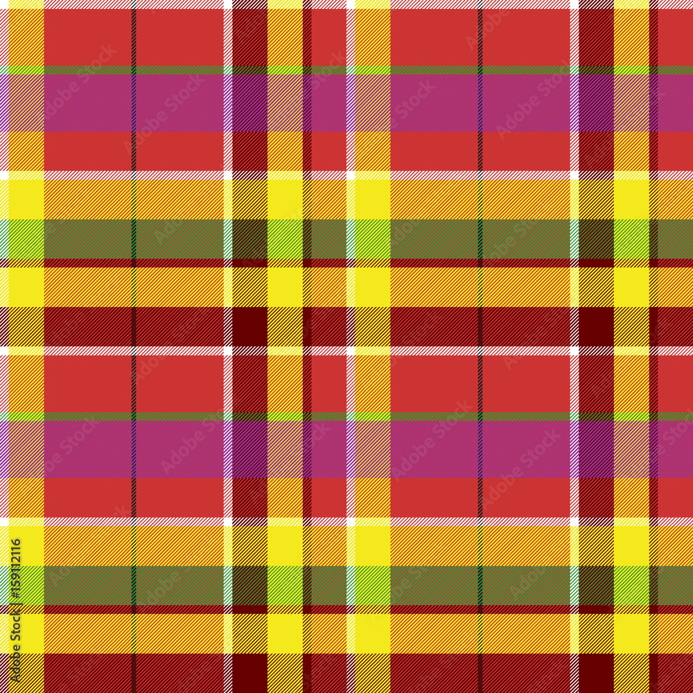 Madras colored plaid diagonal fabric texture seamless pattern Stock ...