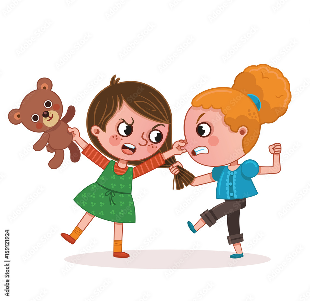 Sisters Fighting Cartoon