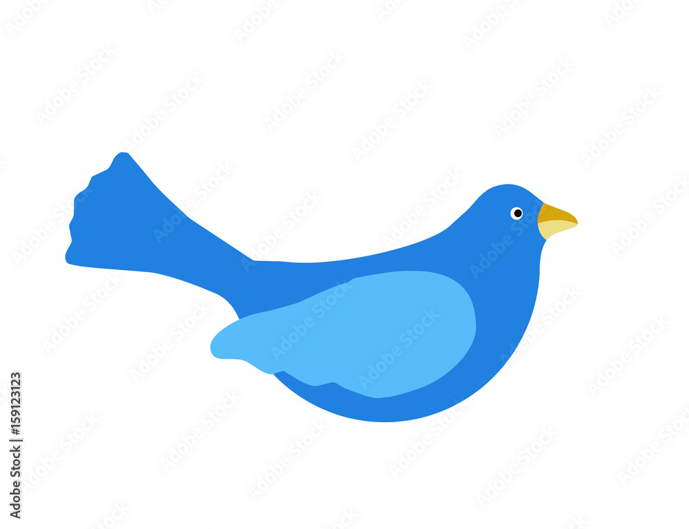 blue bird vector isolated on white background Stock Vector | Adobe Stock