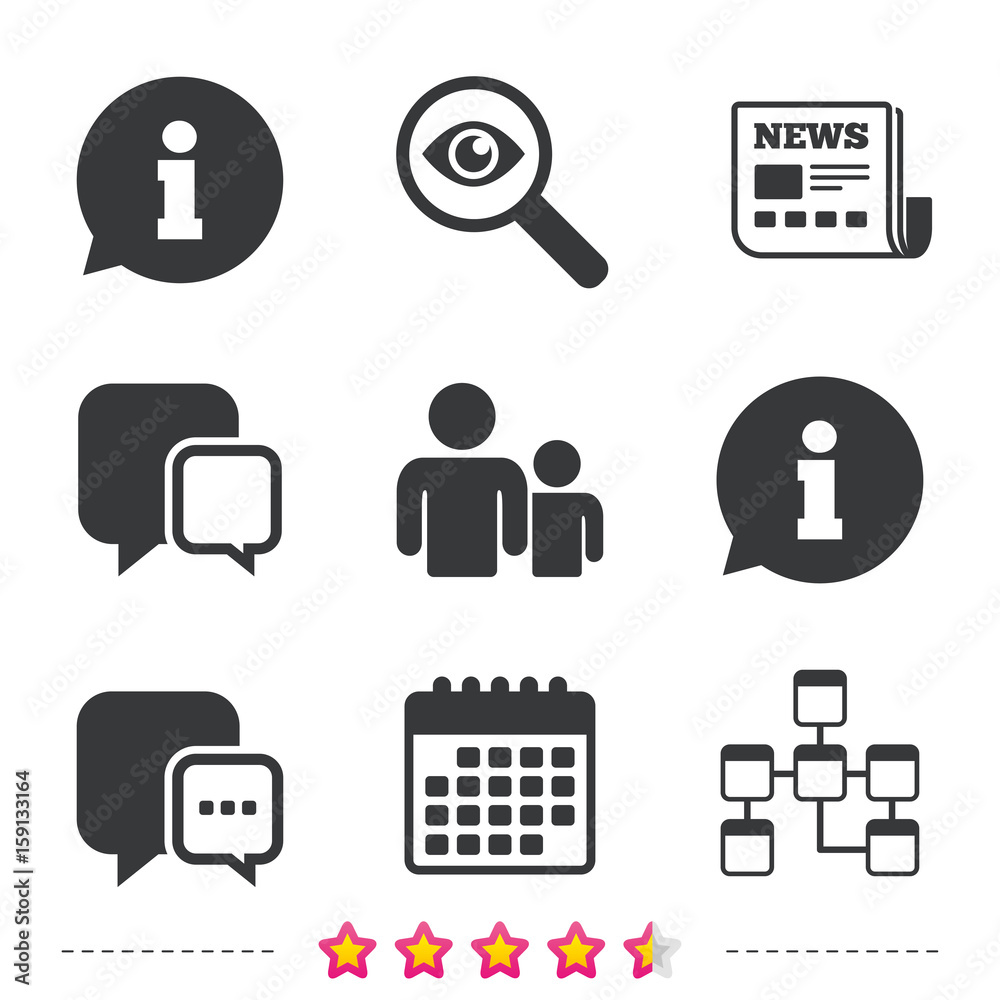 Information sign and group. Communication icons. Stock Vector | Adobe Stock