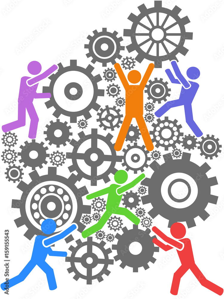 Photo people teamwork gears background, HuHu Lin | Posters, tableaux et ...