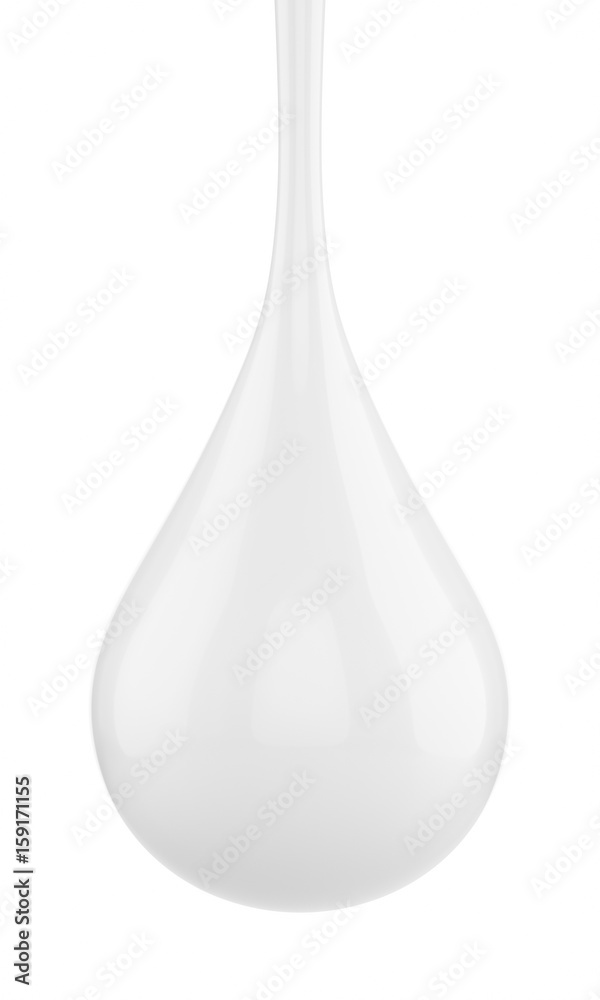 3D rendering white drop isolated on white background Stock Illustration ...
