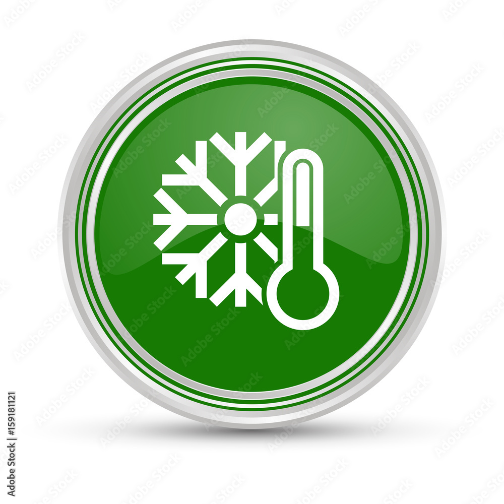 Grüner Button - Kalt - Temperatur - Kühlen Stock-Vektorgrafik | Adobe Stock