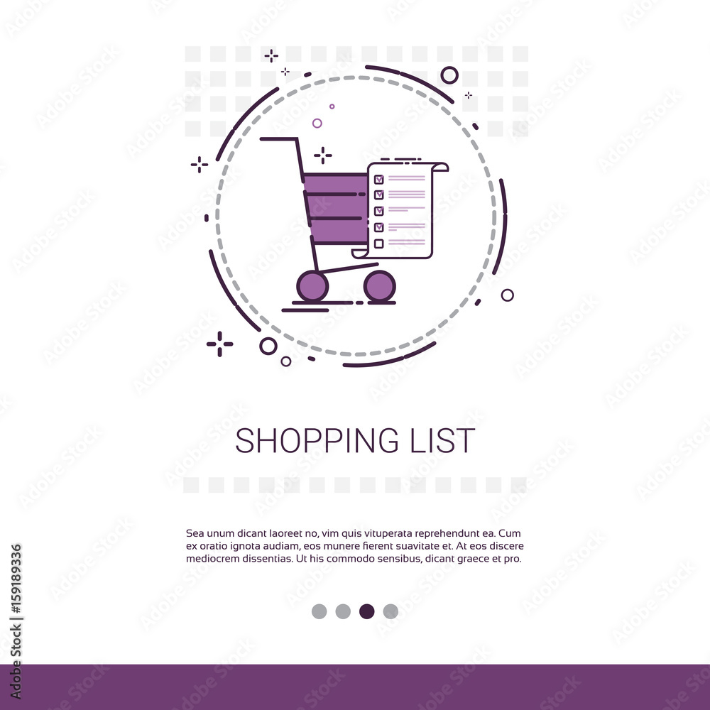 Cart Online Shopping List Web Banner With Copy Space Vector ...