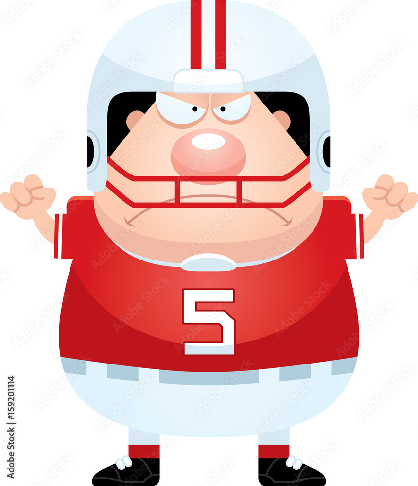 Mean Cartoon Football Player